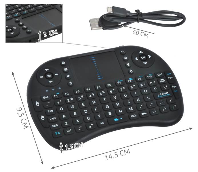 ISO 3873 Mini bezdrátová klávesnice